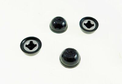 4 Pack .250"(1/4") Black Palnut 2-Piece Decorative Push-On Cap ...