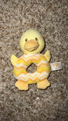 Baby Gund Yellow Chick DUCK 5" Rattle Baby Plush Toy Teether | eBay