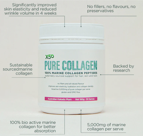 X50 Collagen Peptides 100% Marine Collagen Anti-aging Kakadu plum ...