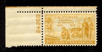 US Stamps #997 MINT OG MNH XF PLATE SINGLE - CALIFORNIA STATEHOOD | eBay