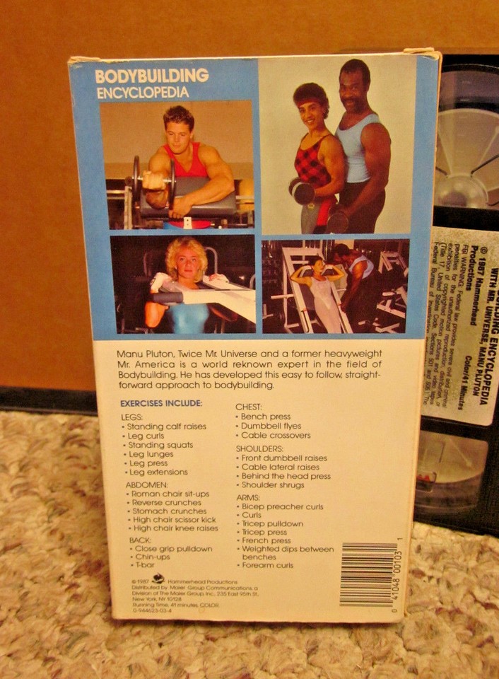 MANU PLUTON lifting Body Building Encyclopedia VHS Mr. Universe legs ...
