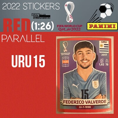 Panini 2022 FIFA World Cup Federico Valverde Sticker Red Parallel URU ...