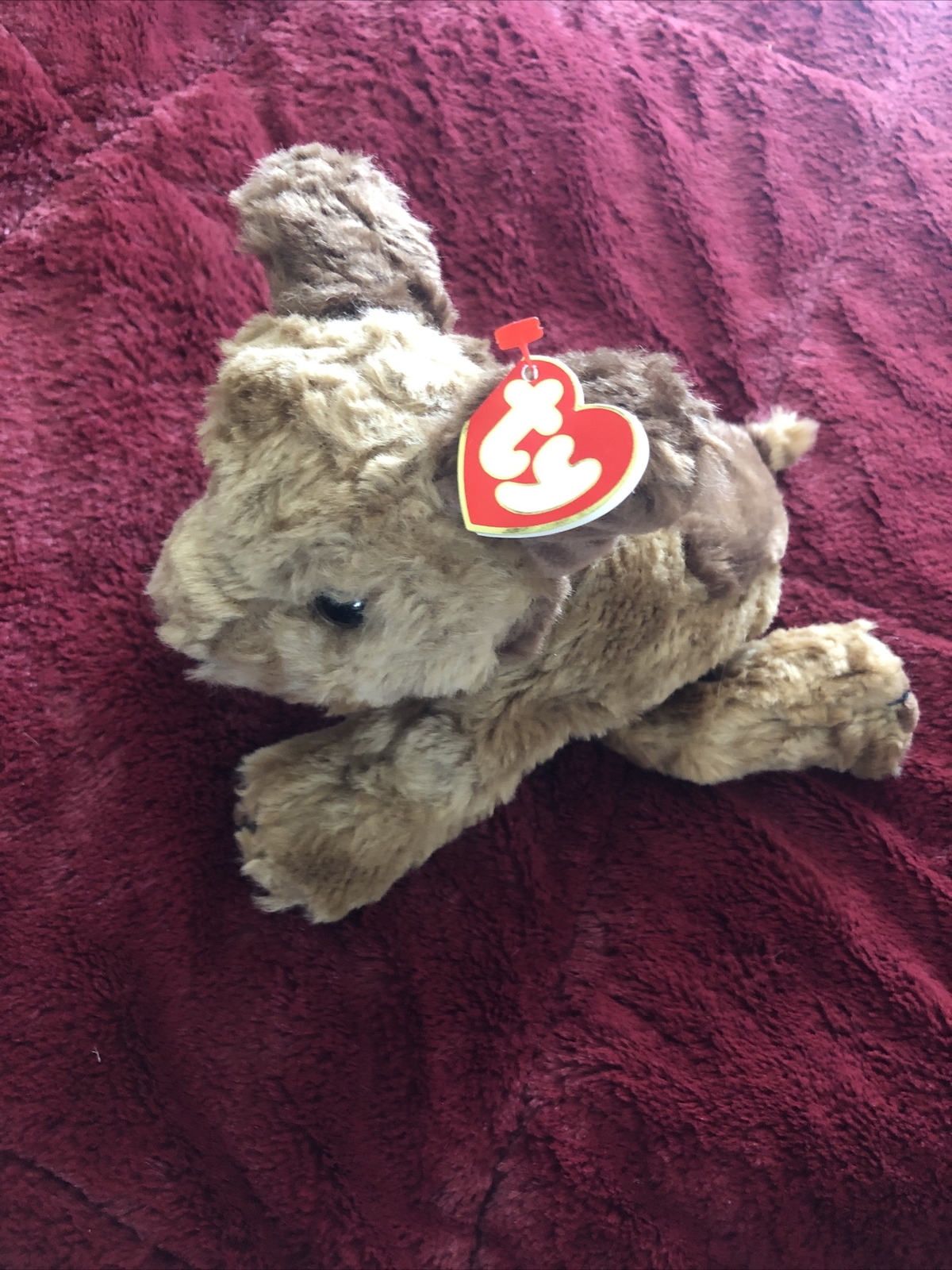 Ty Chips Dog Plush 10" Two Tone Brown Beanie Stuffed Animal Toy Retired ...