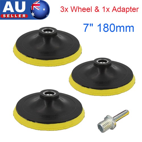 3Pcs 7" Inch Sanding Disc Backing Pad M14 Drill Rod 180mm Sandpaper ...
