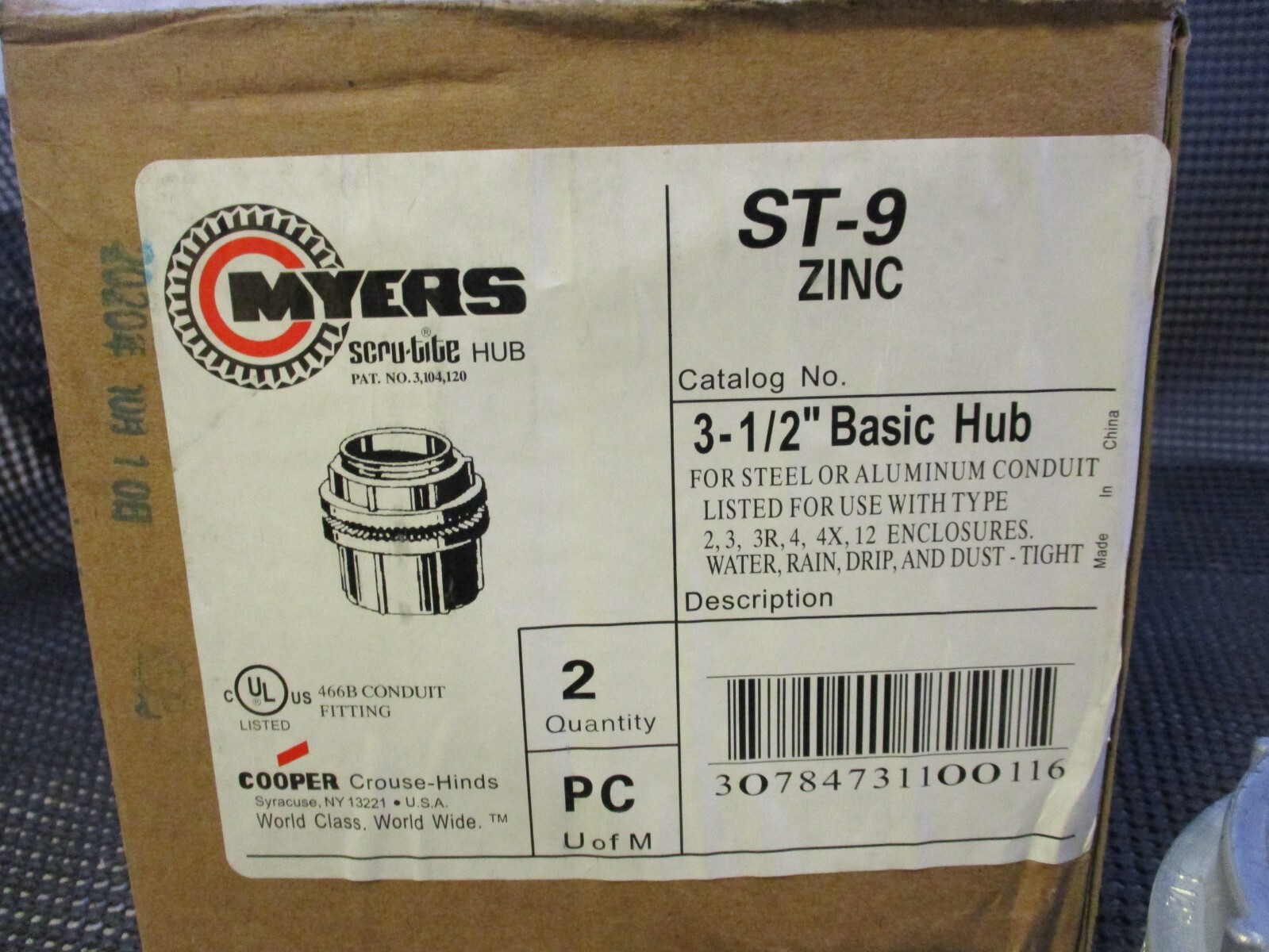 COOPER CROUSE HINDS ST-9 MYERS HUB 3-1/2" WEATHERTIGHT CONDUIT HUB | eBay