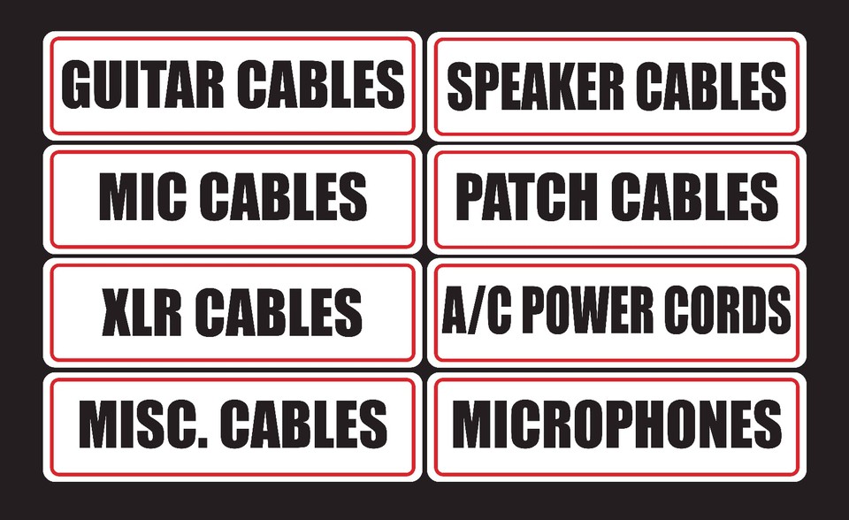 Cable Organizing Labels Pro Audio Live PA Studio Cable Microphone ...