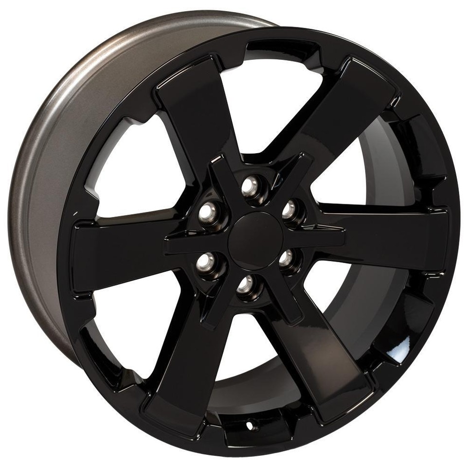 Chevy 22" Black Rally Style Wheels Rims For 2000-18 Silverado Tahoe ...