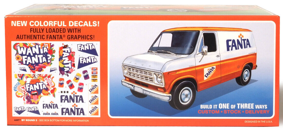 AMT "Wanta Fanta" 1977 Ford Custom Van - Fanta 1:25 Plastic Model Car ...