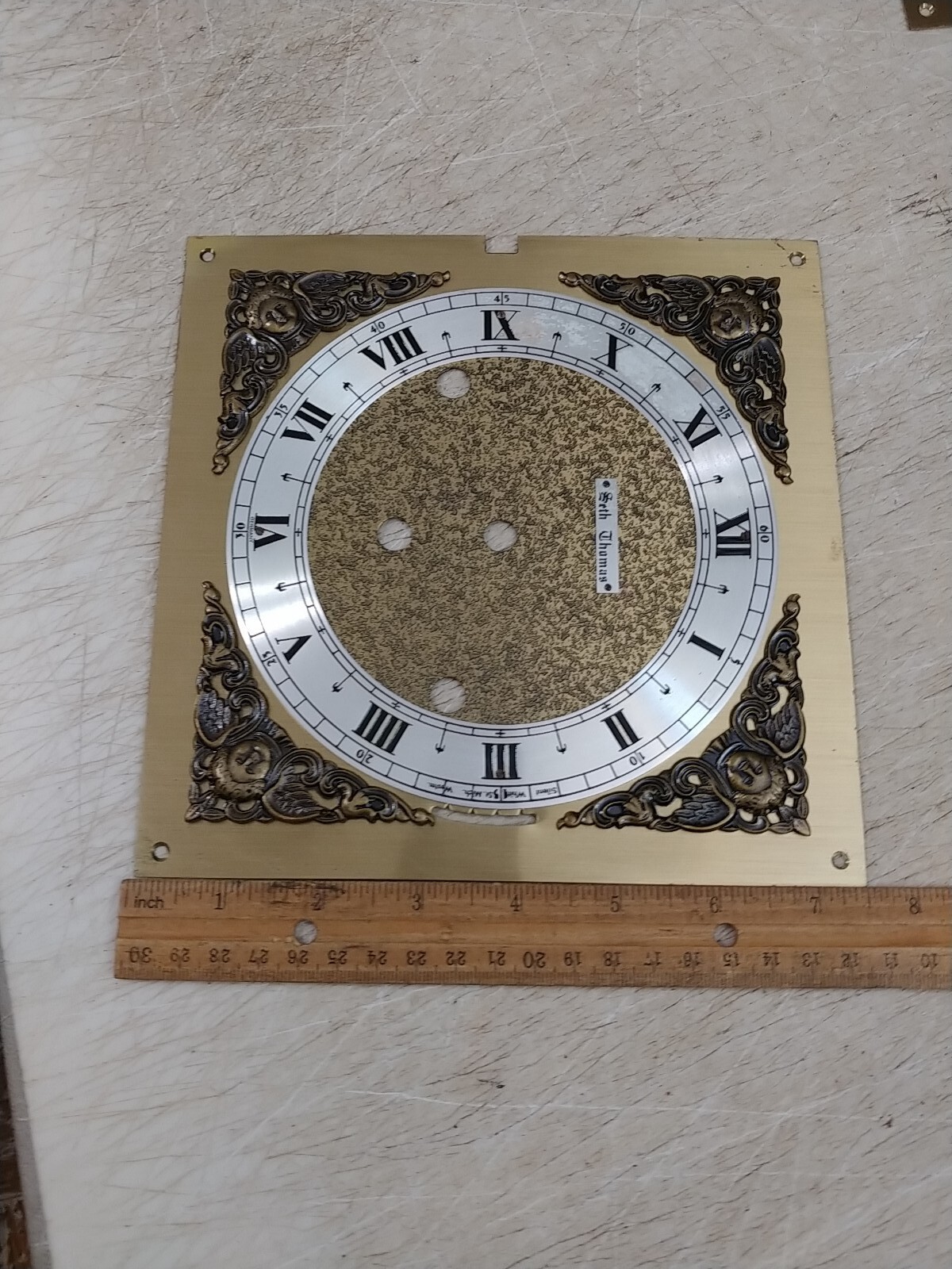 SETH THOMAS WESTMINSTER CHIME BRACKET MANTLE CLOCK REPLACEMENT DIAL | eBay