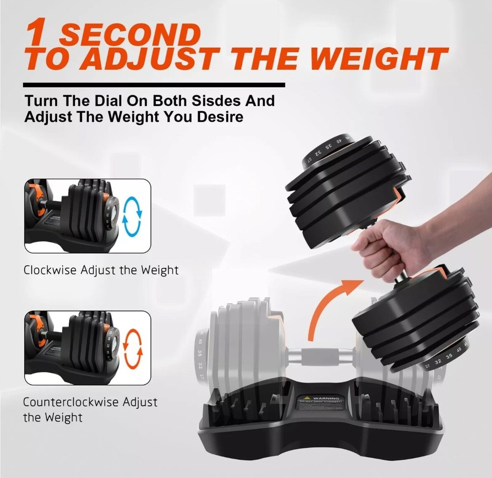 NEW Adjustable Dumbbell Dumbbells Weights 1090 Set Pair 90lbs - TWO ...