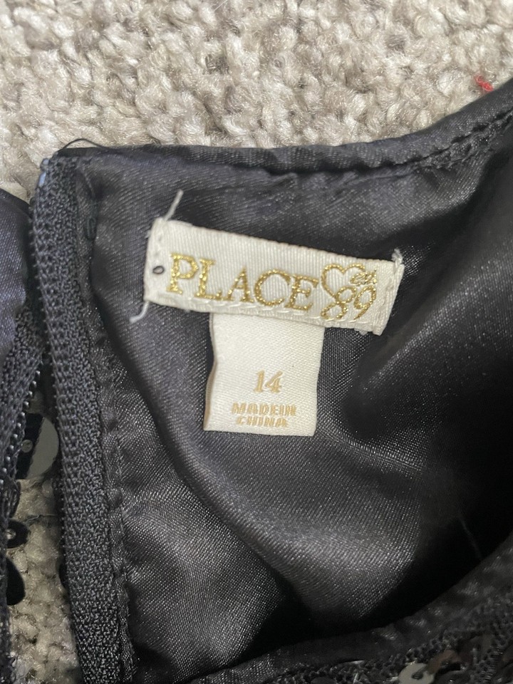 Girls Size 14 Children’s Place Black Sequins Sleeveless Party Dress | eBay