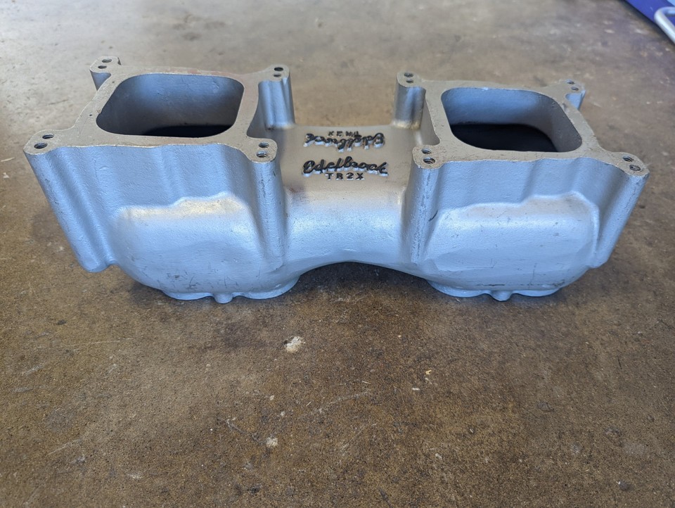 Edelbrock TR2X Dual Quad Big Block Chevy Tunnel Ram Intake Top BBC ...