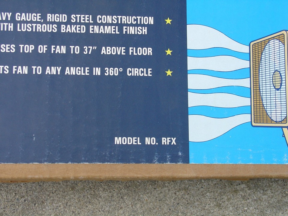 Vintage New in Original Package Lakewood Box Fan Rollabout Stand Model ...