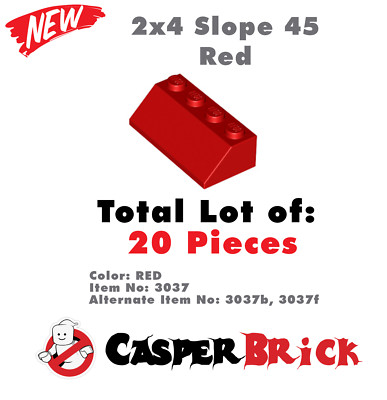 *NEW 20x Genuine LEGO Red Slope 2x4 45 Roof Castle City Town - Part ...