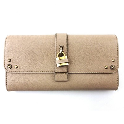 Chloe long wallet Paddingon beige leather Authentic USED T19979 | eBay