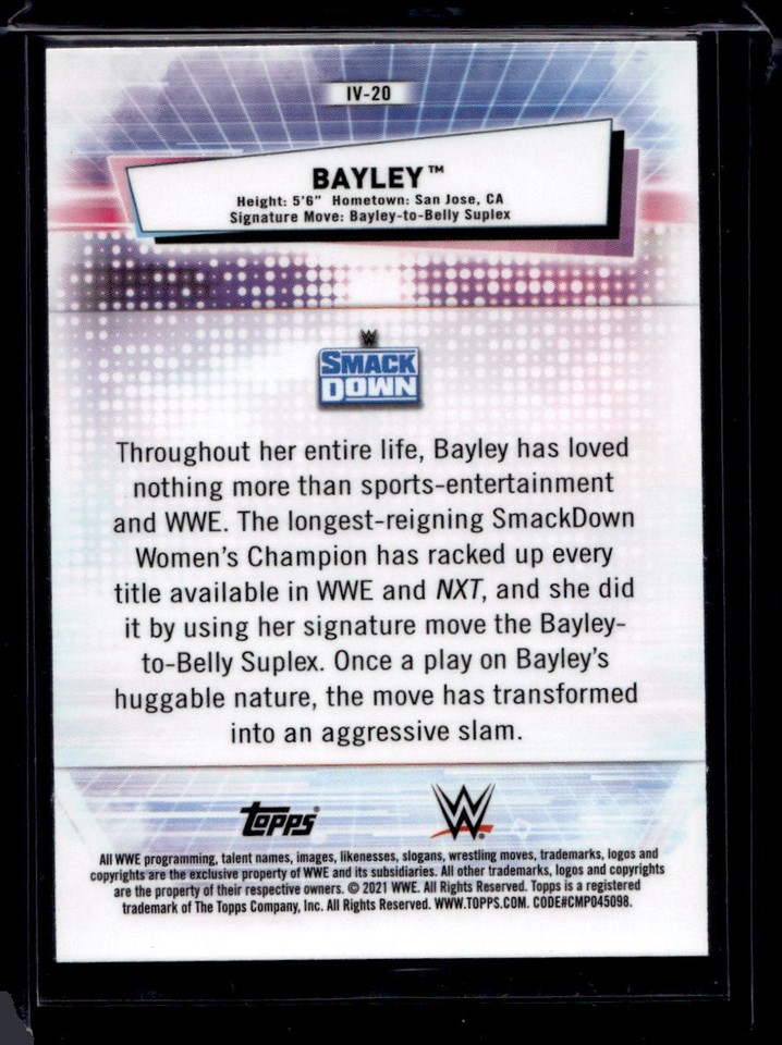 2021 Topps Chrome WWE Bayley Image Variations #IV-20 | eBay