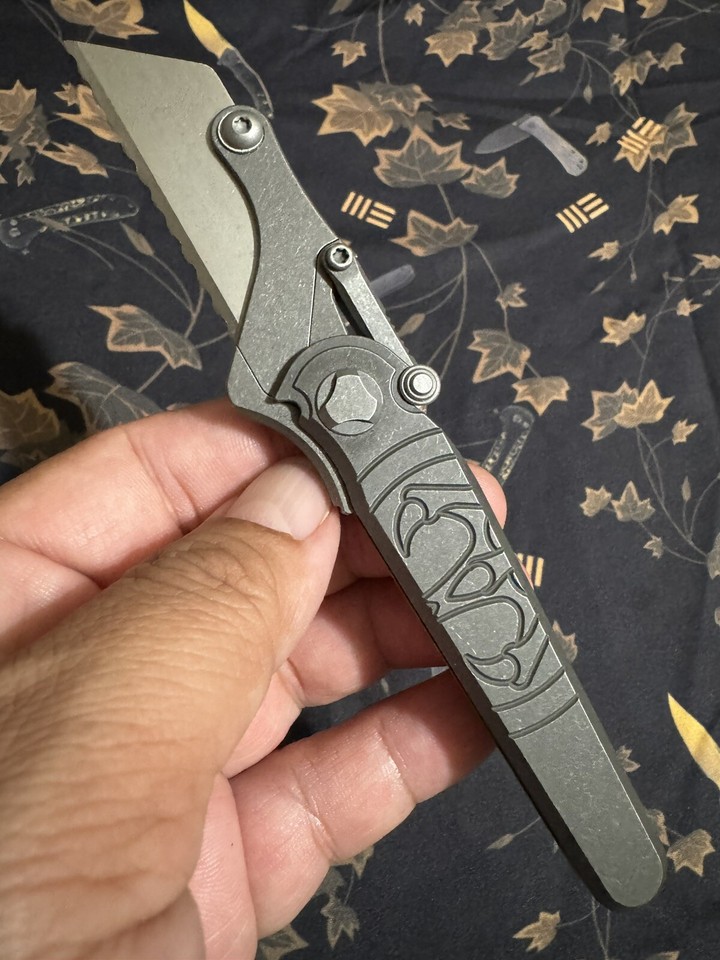 Hawk Knives Shortcut Titanium Utility knife Custom Made In The USA NIB ...