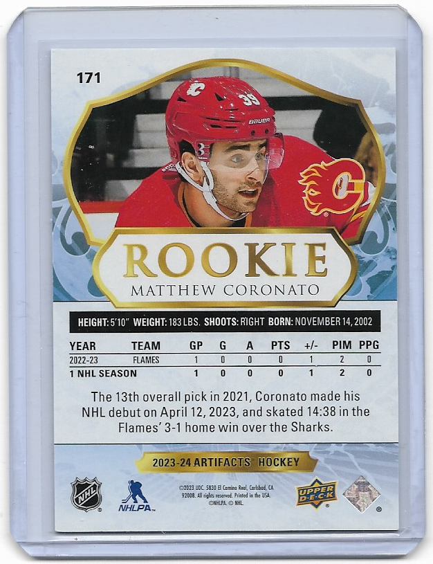 2023-24 Upper Deck Artifacts Rookie Matthew Coronato RC #/999 | eBay
