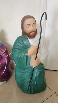Vintage General Foam Blow Mold Christmas Nativity Shepherd & Staff 28 ...