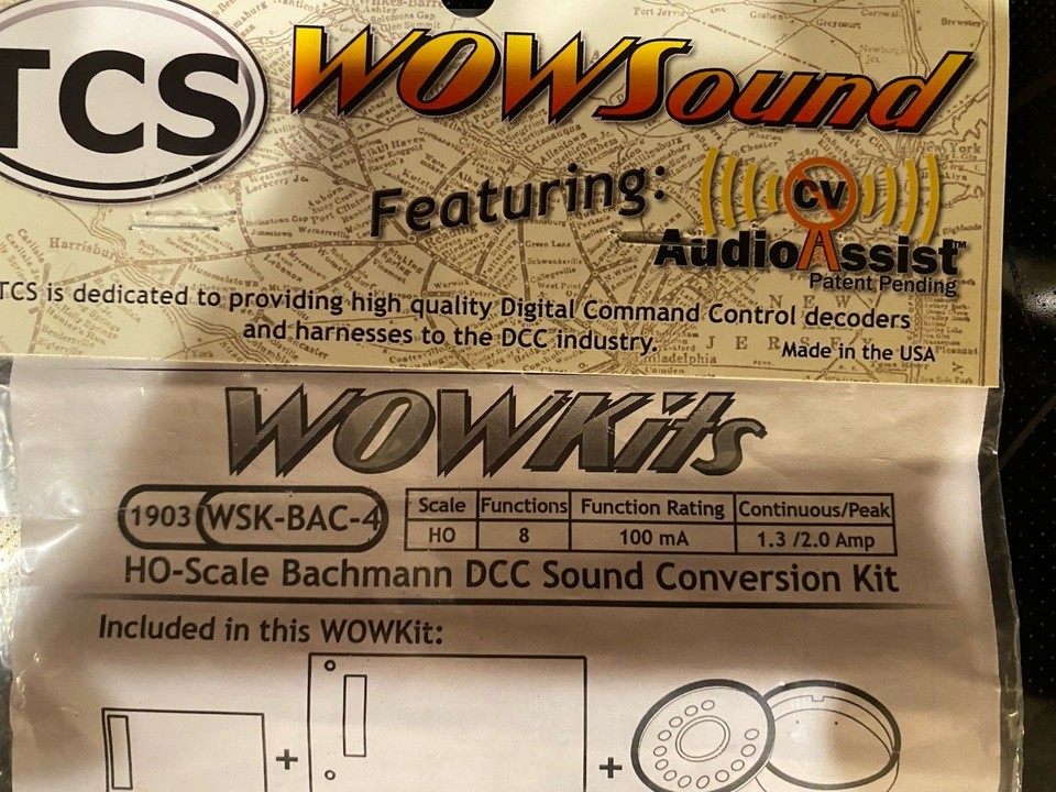 TCS DCC WSK-BAC-4 WOWKit ~ WOWSound Decoder ~ For Bachmann Richmond 4-4 ...