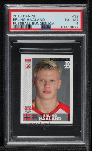 2019 Panini Fussball Austrian Bundesliga Stickers Erling Haaland PSA 6 ...