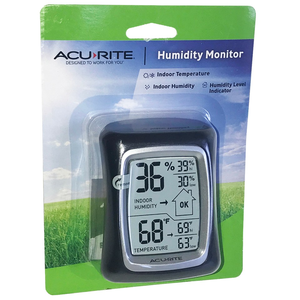 AcuRite INDOOR DIGITAL HUMIDITY & TEMPERATURE MONITOR High & Low ...