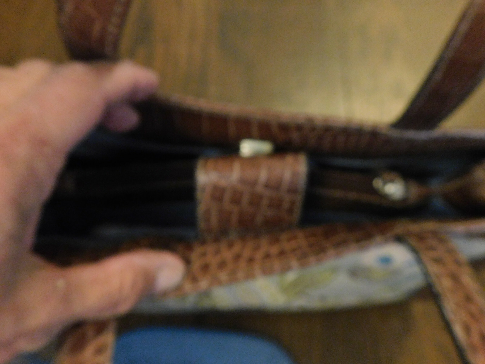 Lovely floral handbag w croc embossed trim & pouch purse tote Liz ...