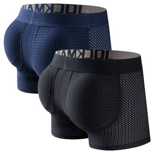 Jockmail Men Padded Underwear Mesh Boxer Buttocks Lifter Butt Push Up ...