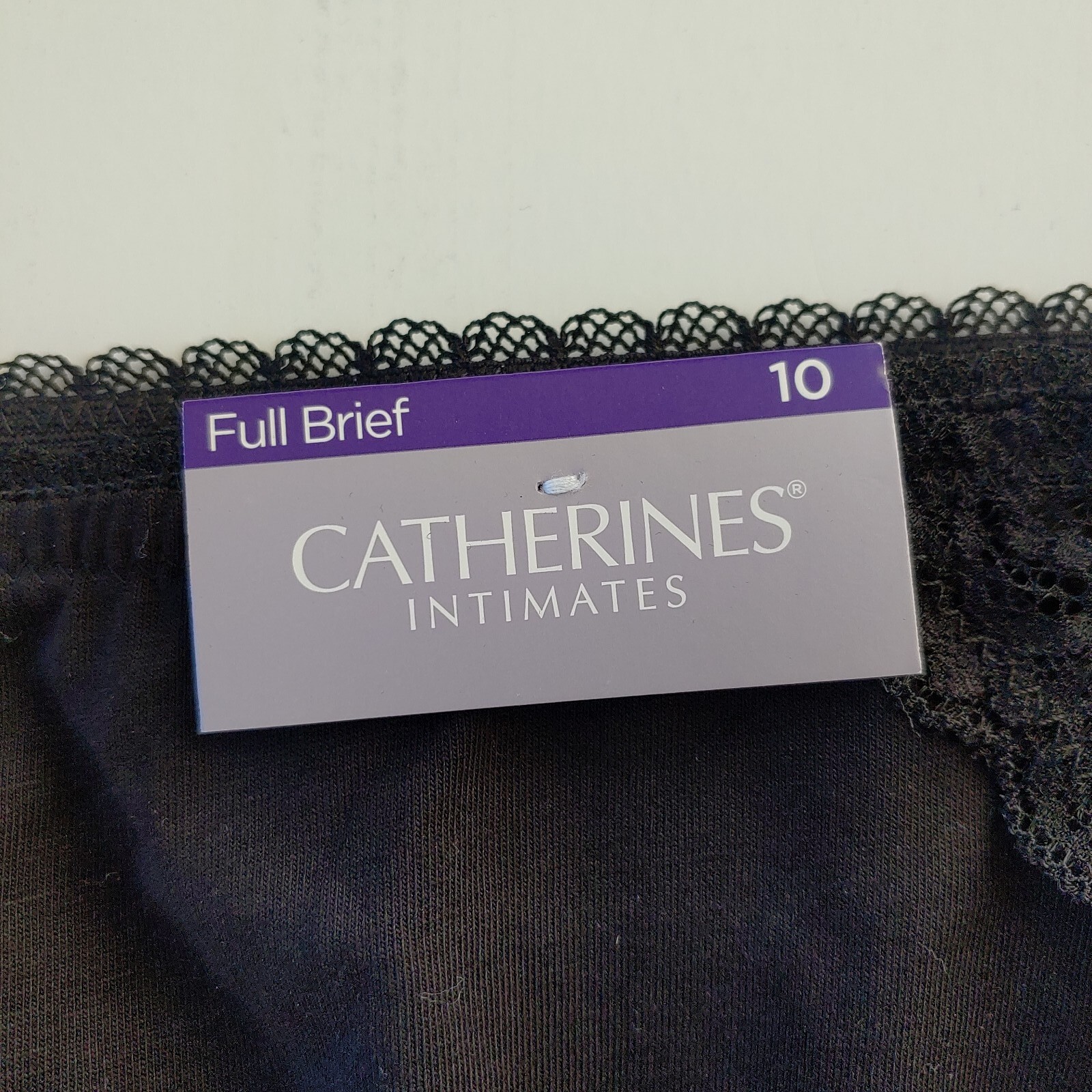 NWT Catherines Intimates Sz 10 Full Brief Underwear Panty Black Lace ...