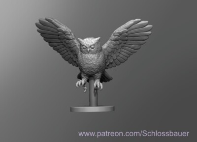 Owl Monster Manual Flying Creature 28mm Scale DND D&D Tabletop ...