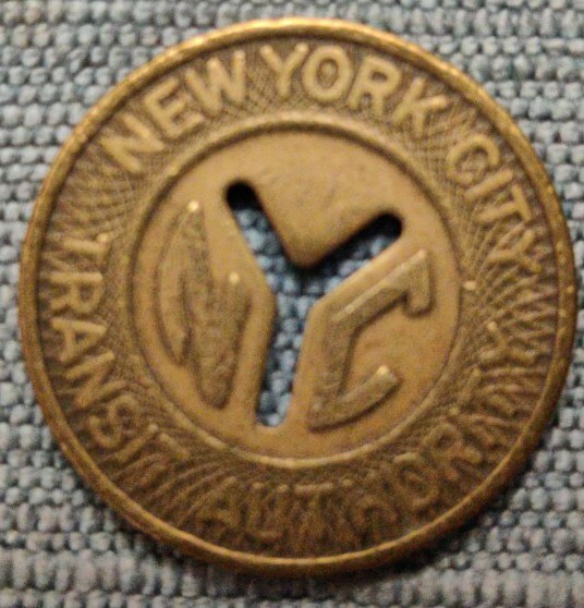 NEW YORK CITY NYC TRANSIT AUTHORITY Vintage Token Transportation Token ...