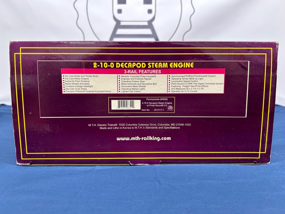 Mth Pennsylvania #4628 2-10-0 Decapod Steam Engine w/ Protosound 2 20 ...