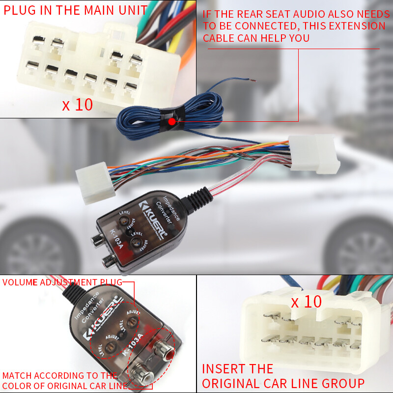 Add Amplifier Radio Subwoofer Wire For Toyota Tacoma FJ Cruiser 4Runner ...