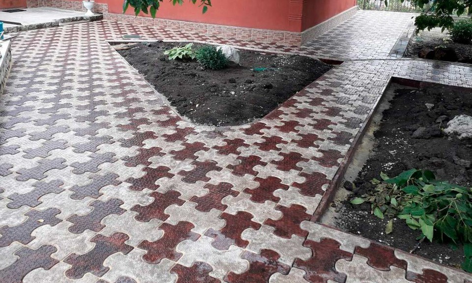 Concrete mold Puzzle pavers Stepping Stone Puzzles garden path sold 1 ...