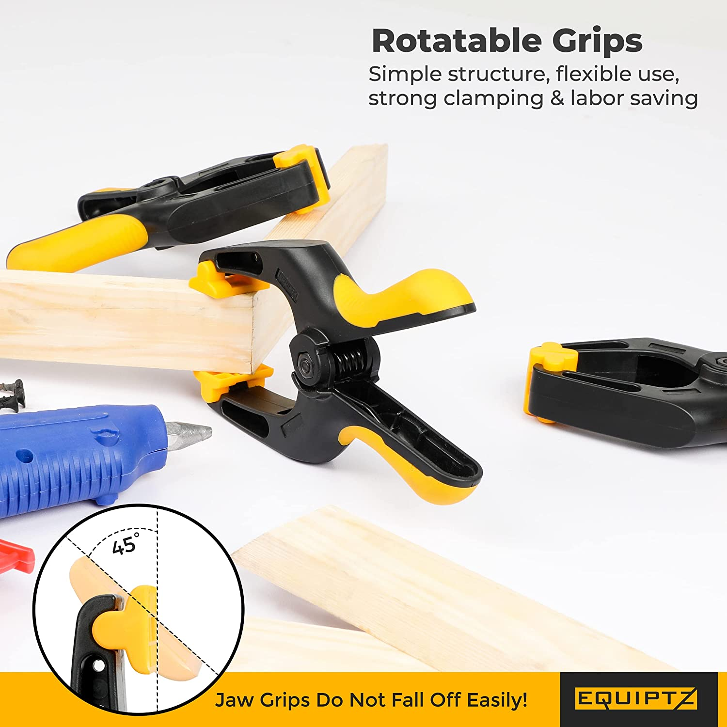 6 Inch Spring Clamps Heavy Duty - 4 Pack Large Plastic Clamps for ...