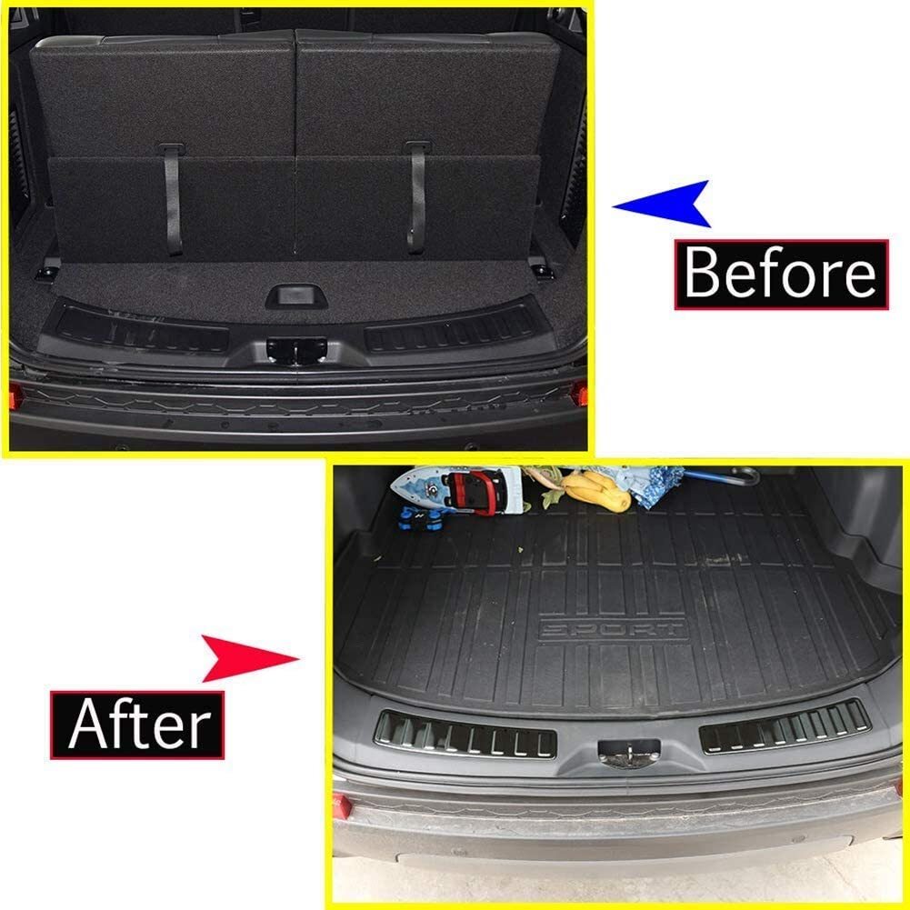 2X Black Rear Bumper Cargo Door Sill Scuff Plate For Land Rover ...