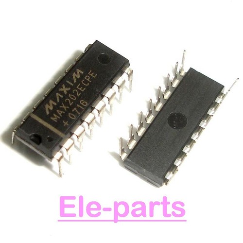 10 PCS MAX202ECPE DIP-16 MAX202 RS-232 Transceivers Integrated Circuits ...