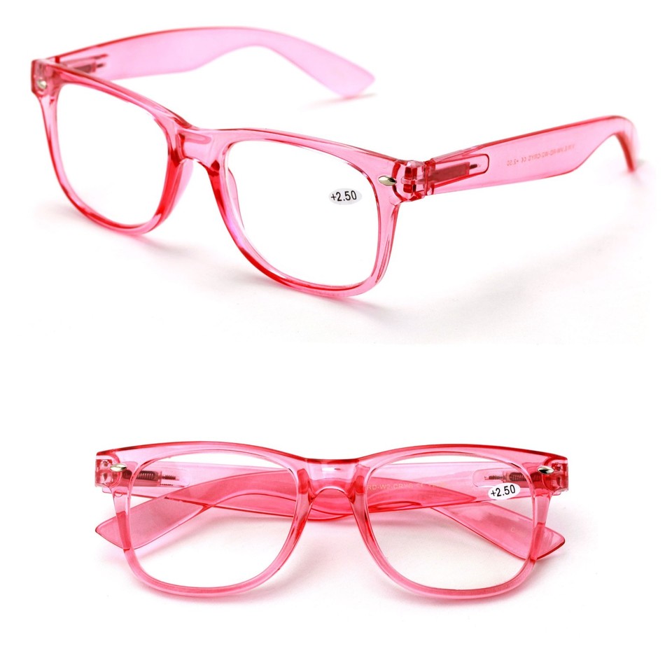 2 Pairs Transparent Neon Classic clear frame reading glasses unisex ...