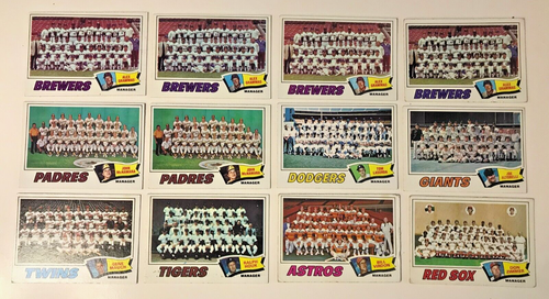 1977 Topps Baseball Team Checklist Cards Lot of 12 Set Builder ...