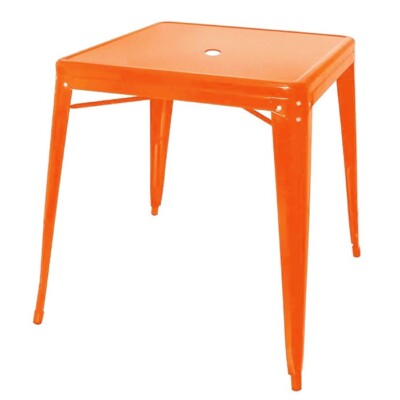 Tolix Style Dining Table Gloss Orange | eBay UK