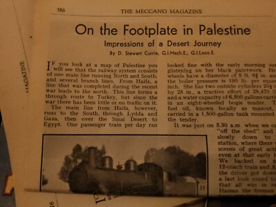 Xm55 Ephemera 1949 Article On The Footplate Train To Palestine | eBay