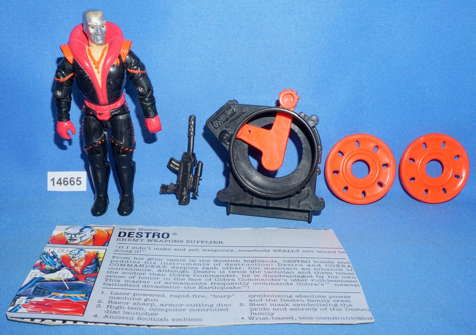 G.I. Joe 1992 DESTRO (V3) ENEMY WEAPONS SUPPLIER with File Card 3.75 ...