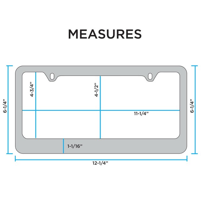 2X Durable License Plate Frame Slim Design Universal Fit Front & Rear ...
