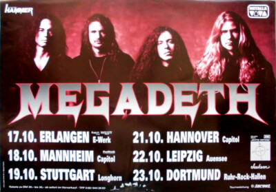MEGADETH - 1997 - Plakat - In Concert - Cryptic Writings Tour - Poster ...