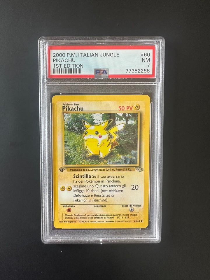 PSA 7 Pikachu 1st Edition Jungle 60/64 Italian Pokemon TCG Vintage WOTC ...
