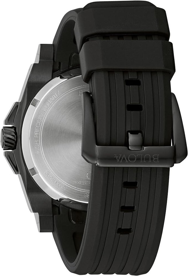 Bulova Men's Precisionist Quartz Watch Black Polyurethane Strap 47 MM ...