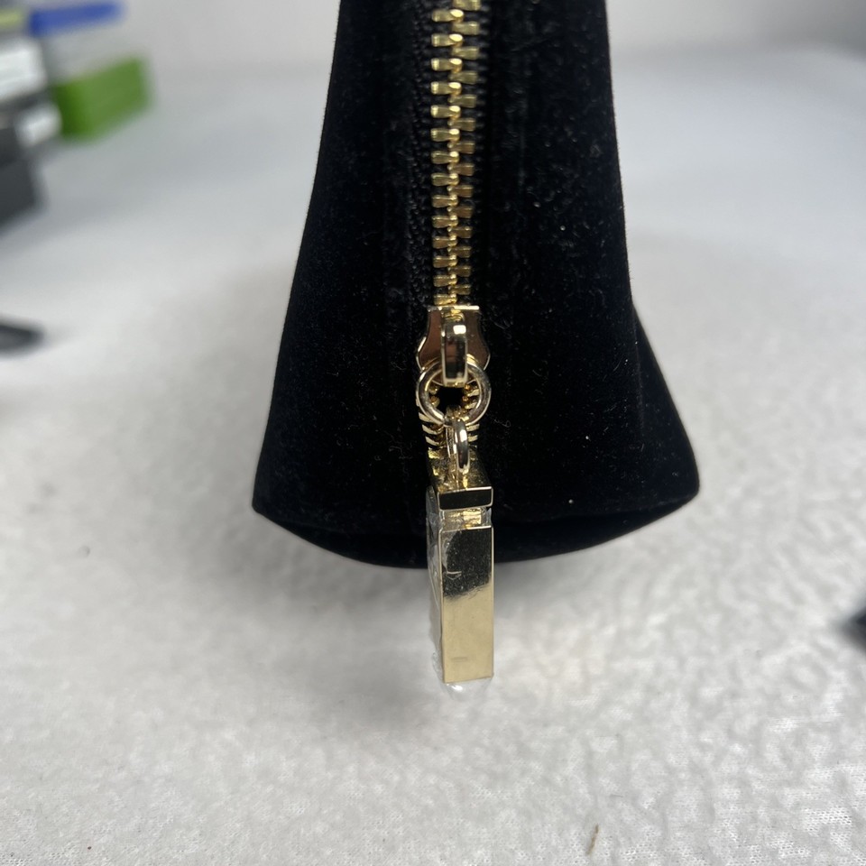 Dolce and Gabbana Cosmetics Bag Black Velvet Gold Zip Perfume Bottle ...