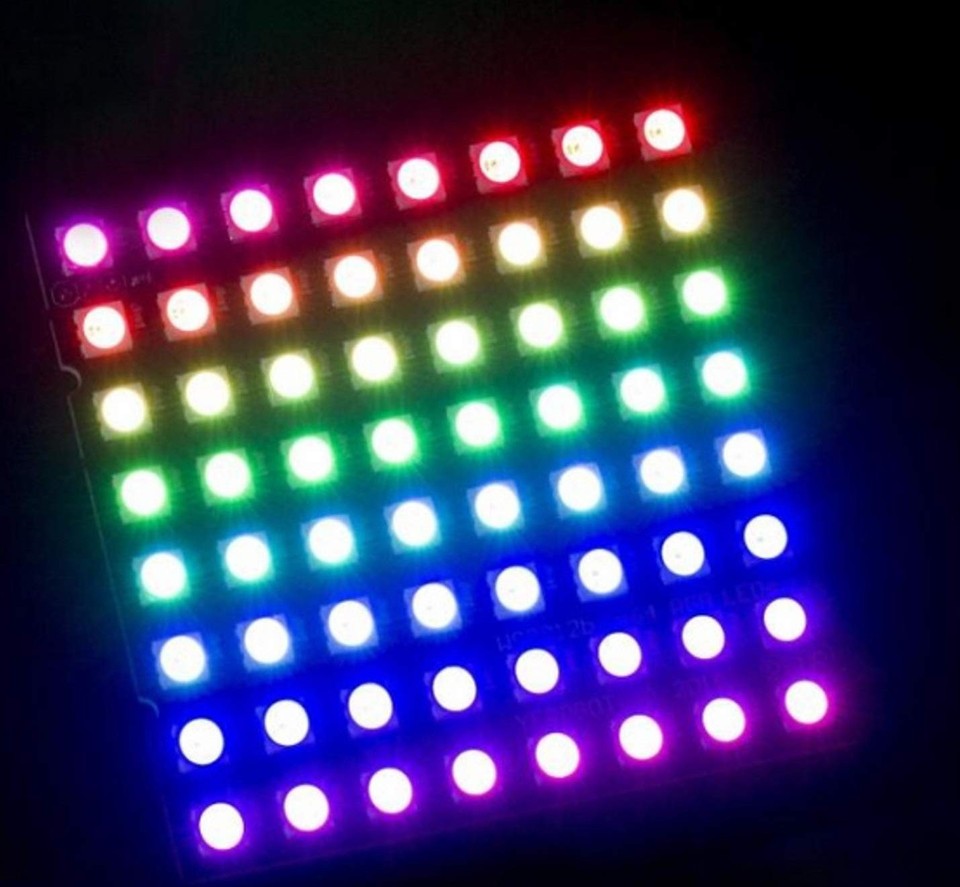 8x8 leds WS2812B RGB LED Digital Flexible Individually Addressable ...