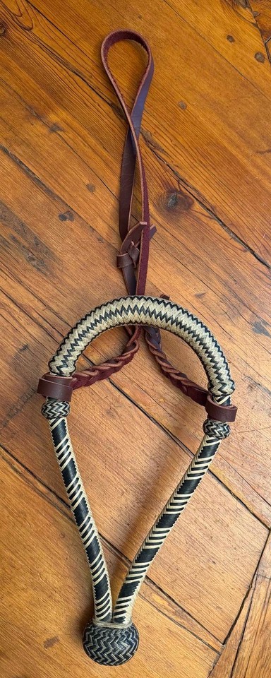 NICE NEW GUITRON Cowboy Vaquero Handmade 24 Plait 5/8" RAWHIDE BOSAL ...