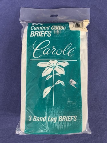 3 Pack Vintage CAROLE 3-Band Leg Briefs Panties 100% Combed WHITE ...